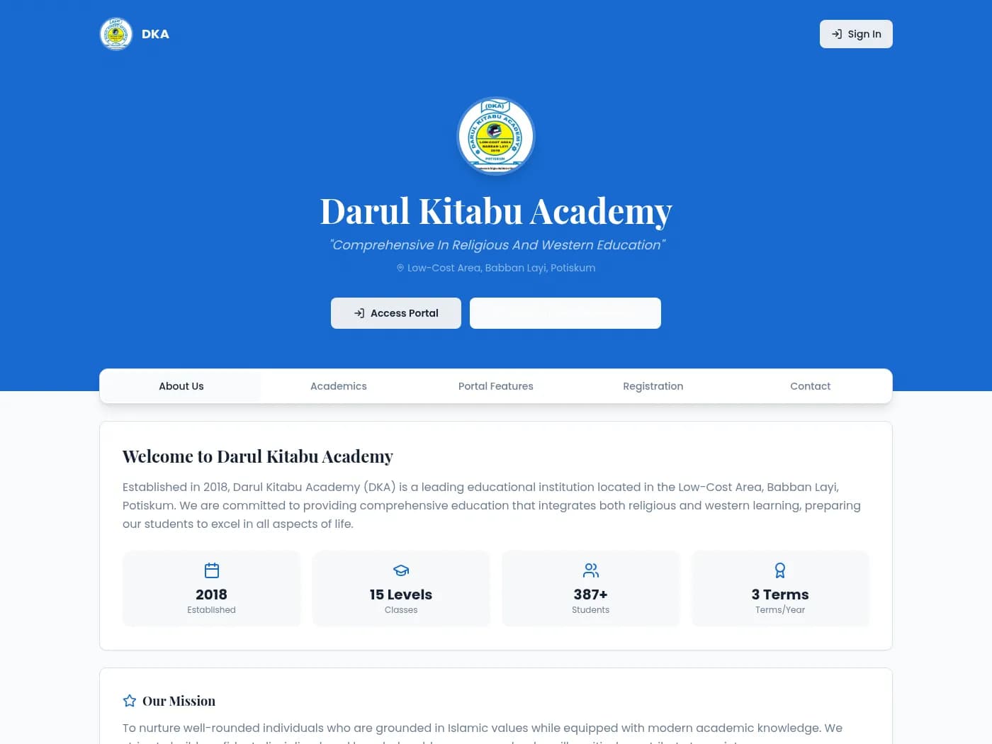 DKA School Portal