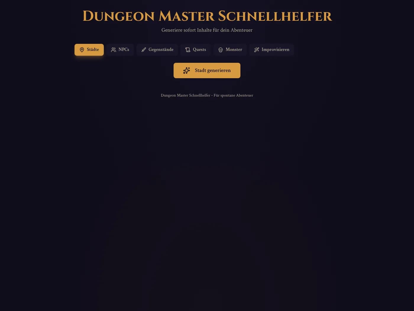 DungeonMaster Schnellhelfer