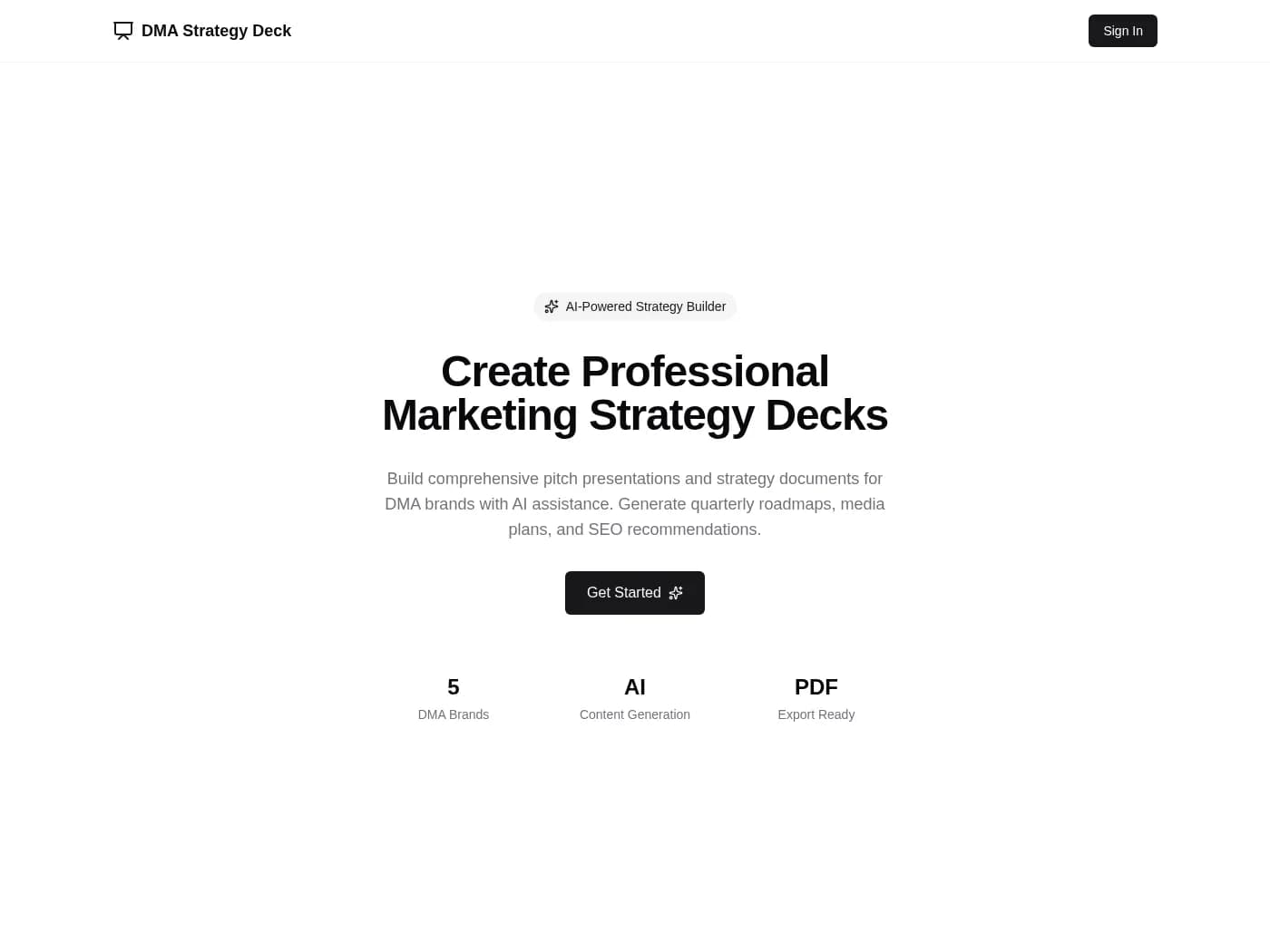 DMA Digital Strategy Deck
