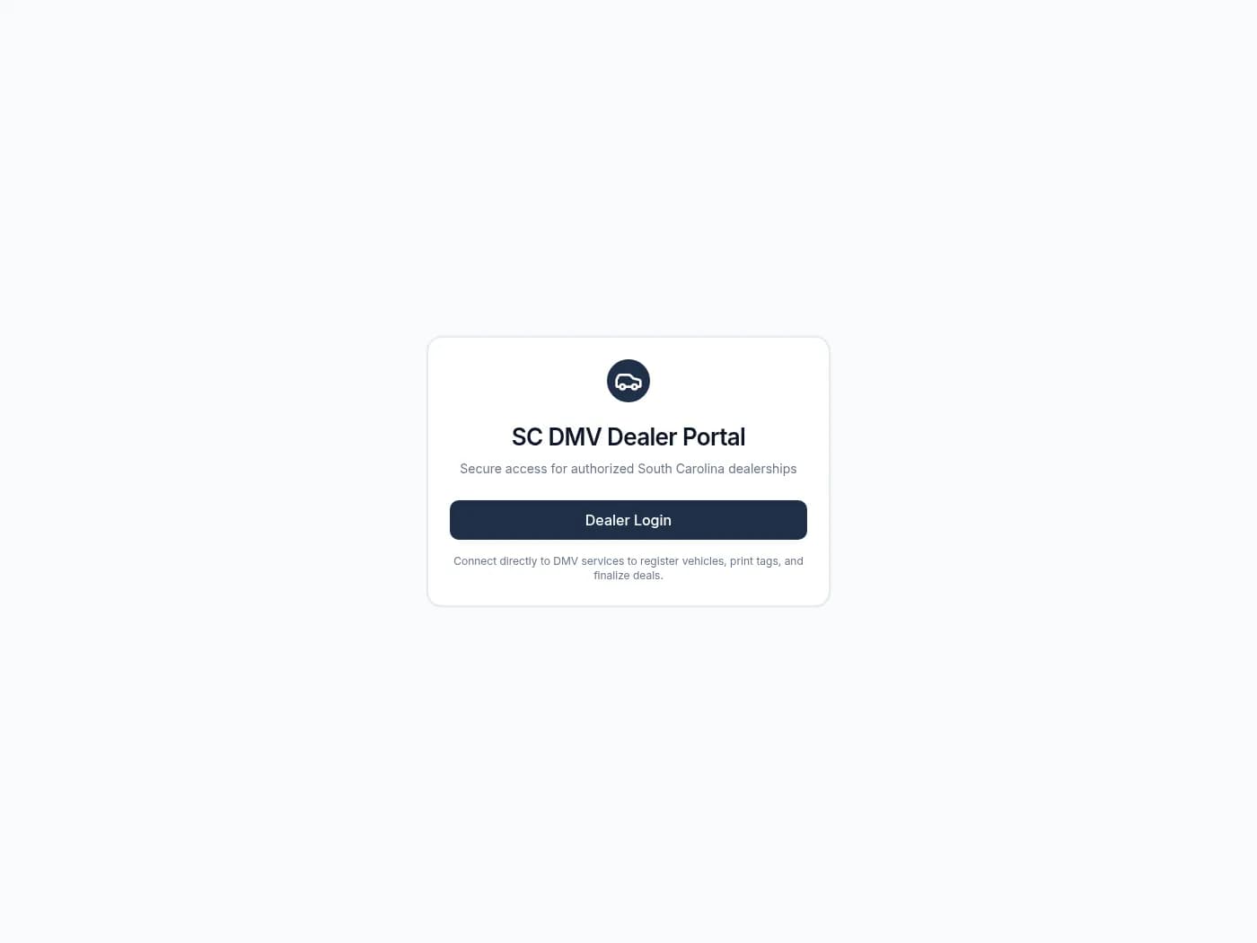 SC DMV Dealer Portal