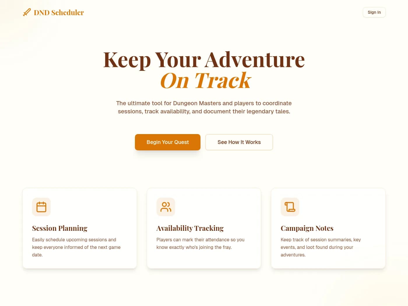 DND Session Scheduler