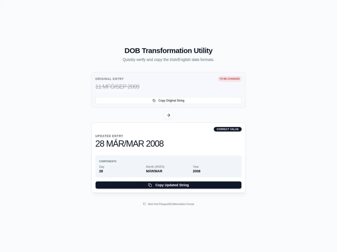DOB Change Utility