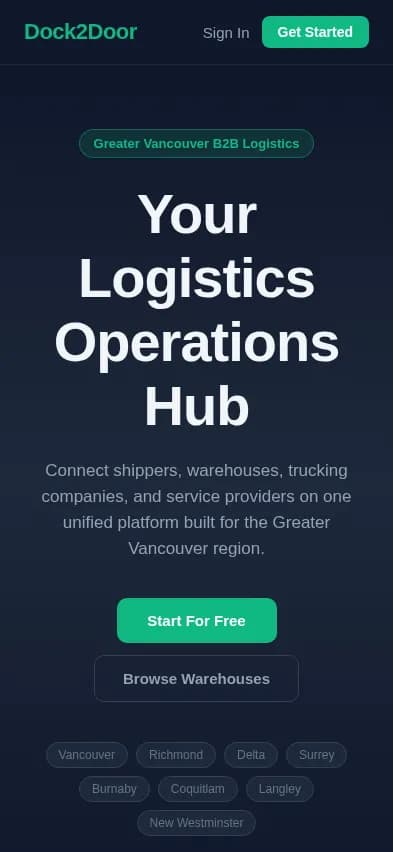 Dock2Door Logistics Platform