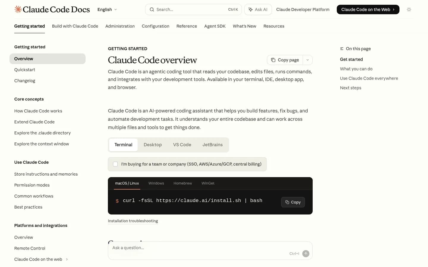 Claude Code documentation — Anthropic’s overview of the agentic coding CLI