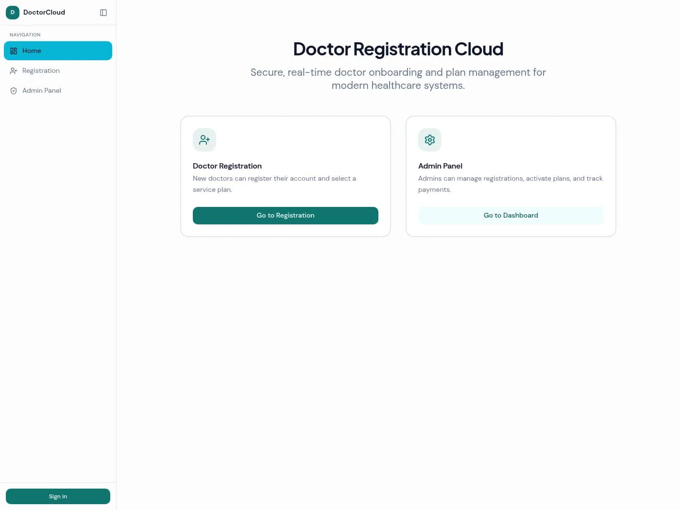 Doctor Registration Cloud