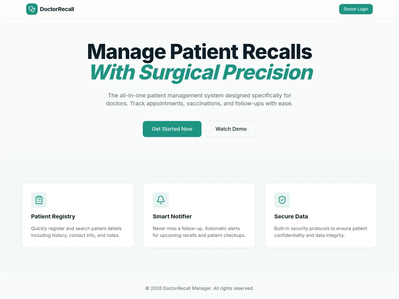 Doctor Recall Manager