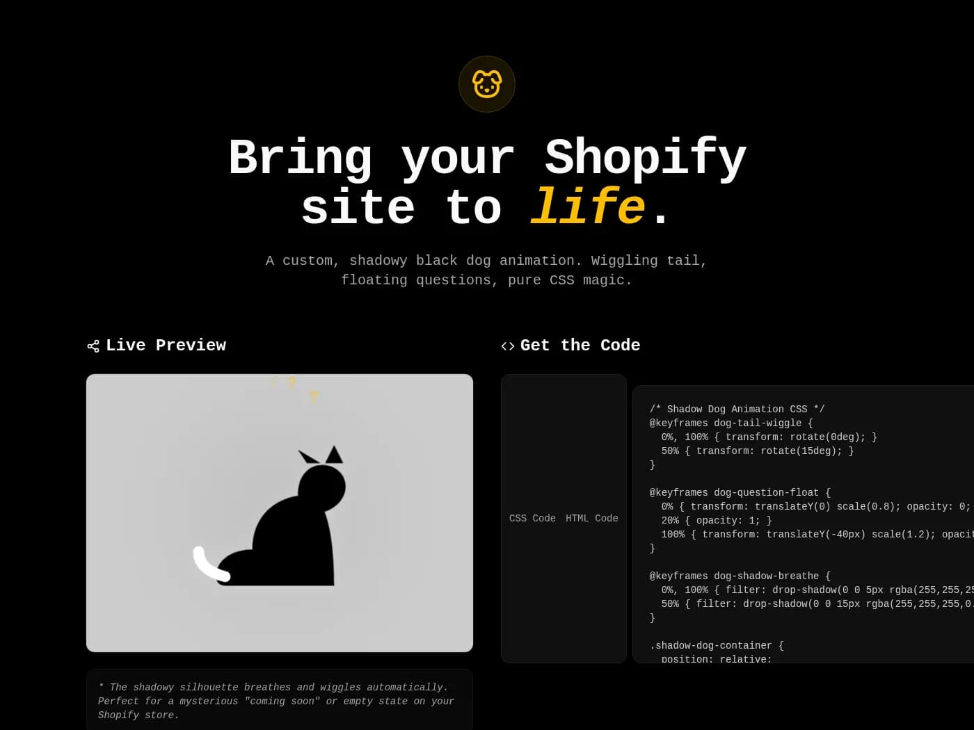 Wiggly Dog Animation CSS