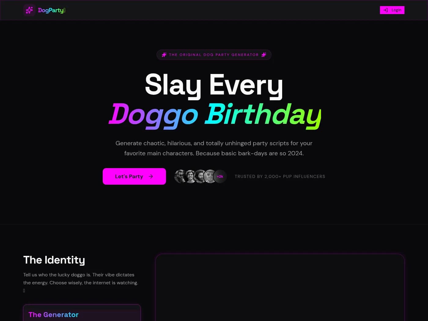 Gen Z Dog Party Script