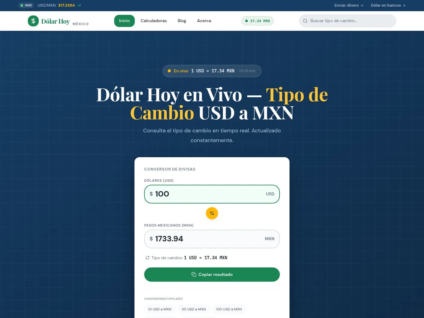 Dólar Hoy México