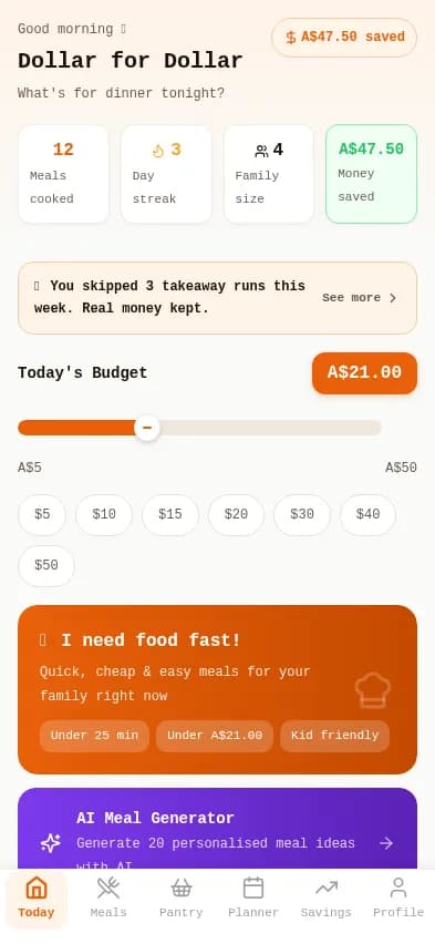 Dollar for Dollar App