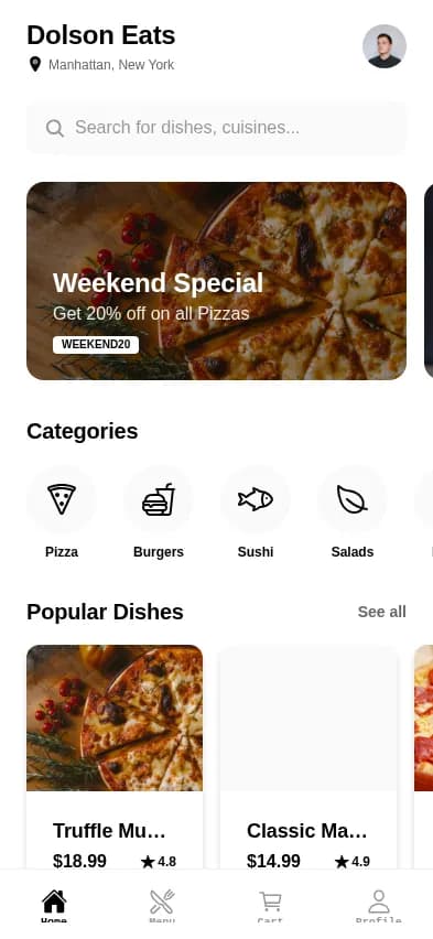Dolson Eats Demo App