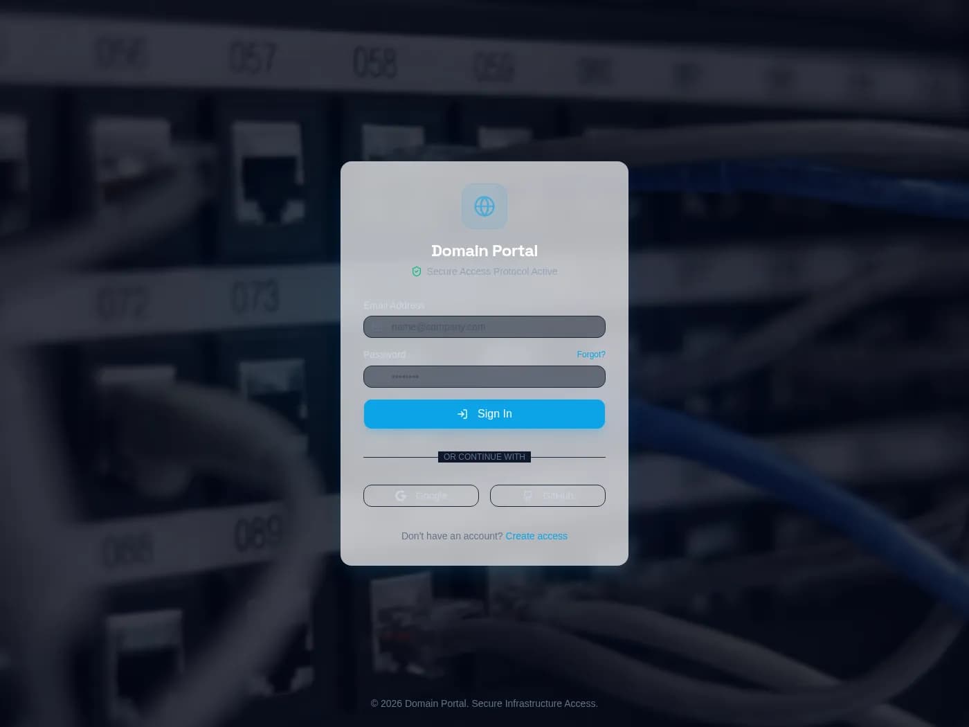 Domain Login Portal