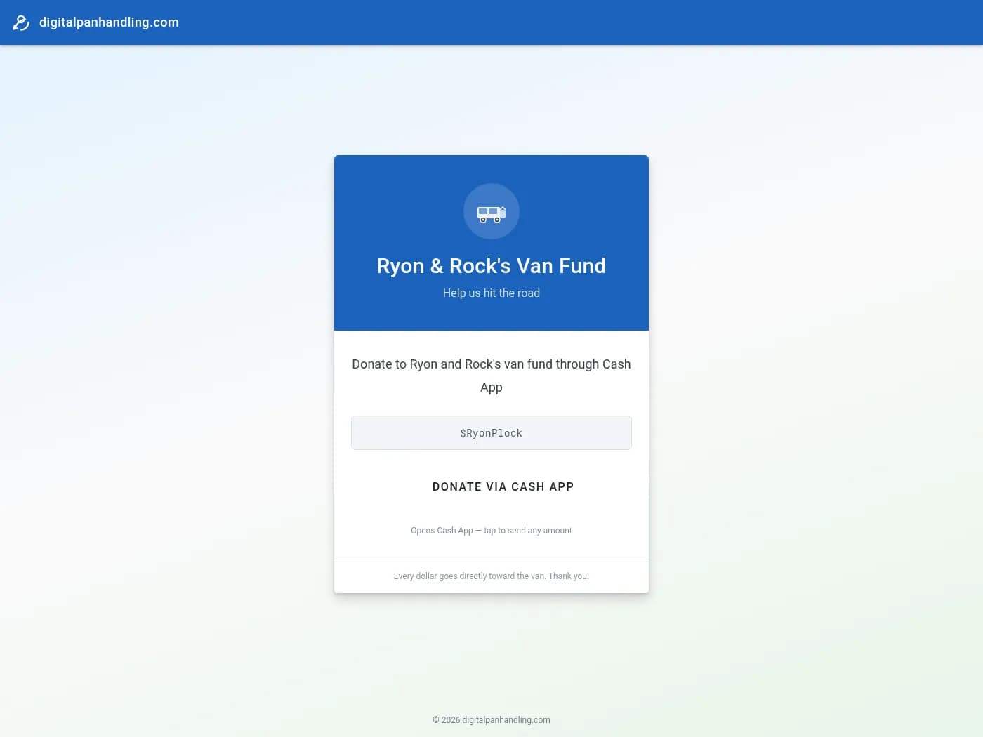 Digital Panhandling Page