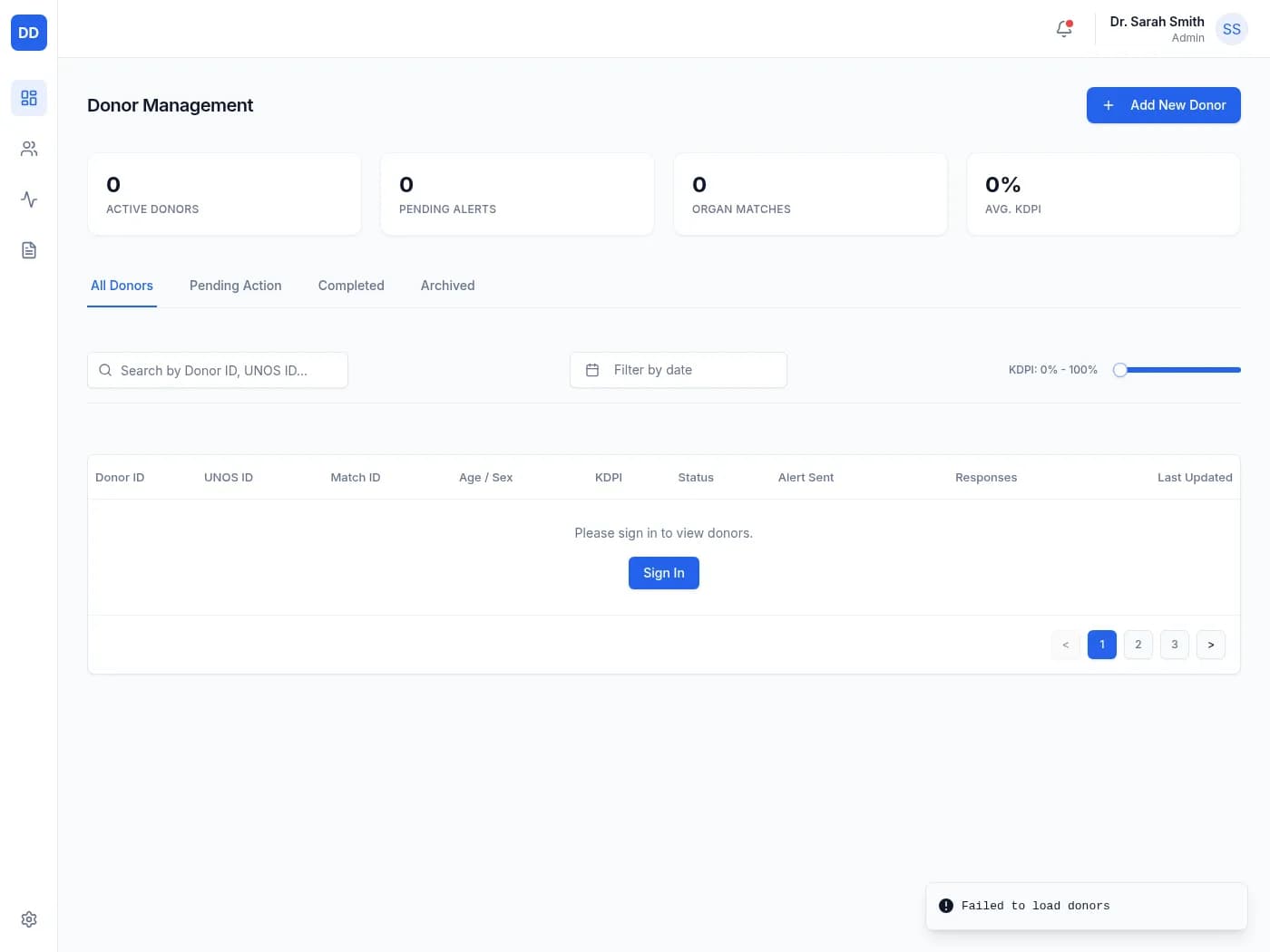 DonorDash Admin Panel