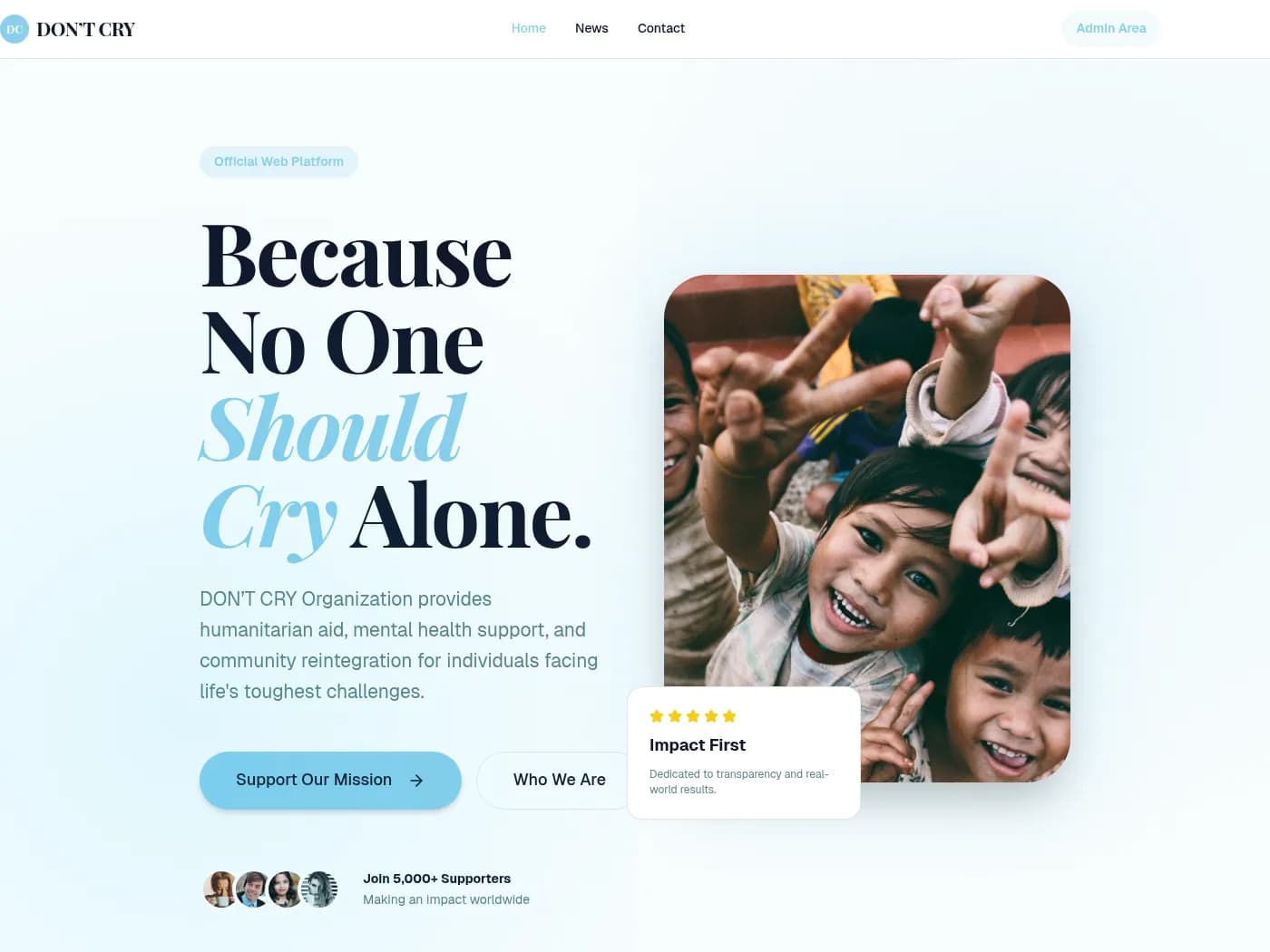 DON’T CRY Web Platform