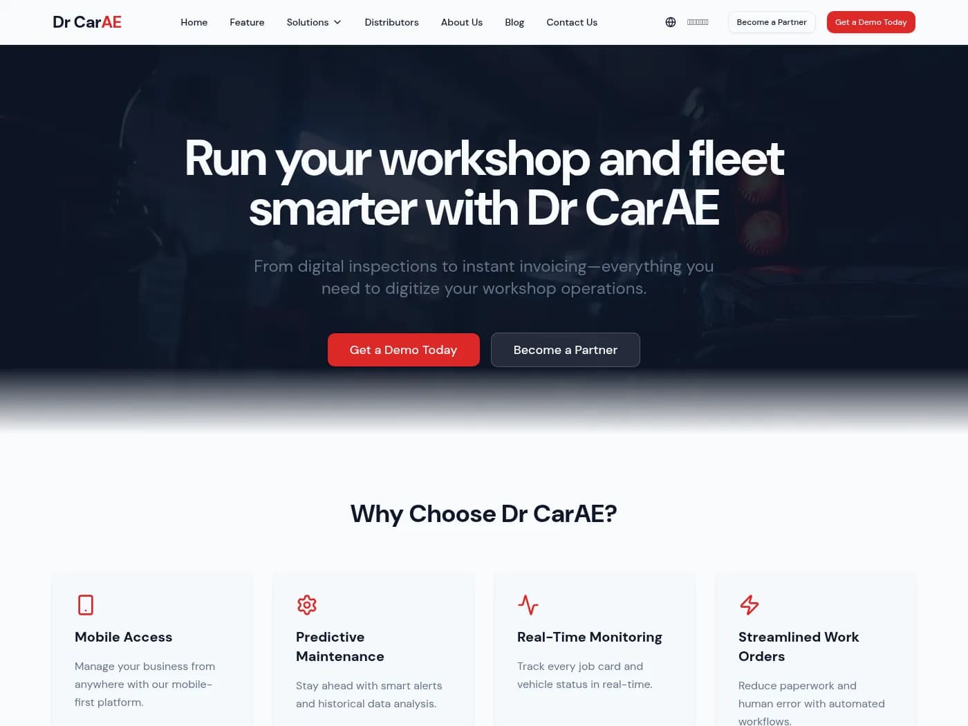 Dr CarAE SaaS Website