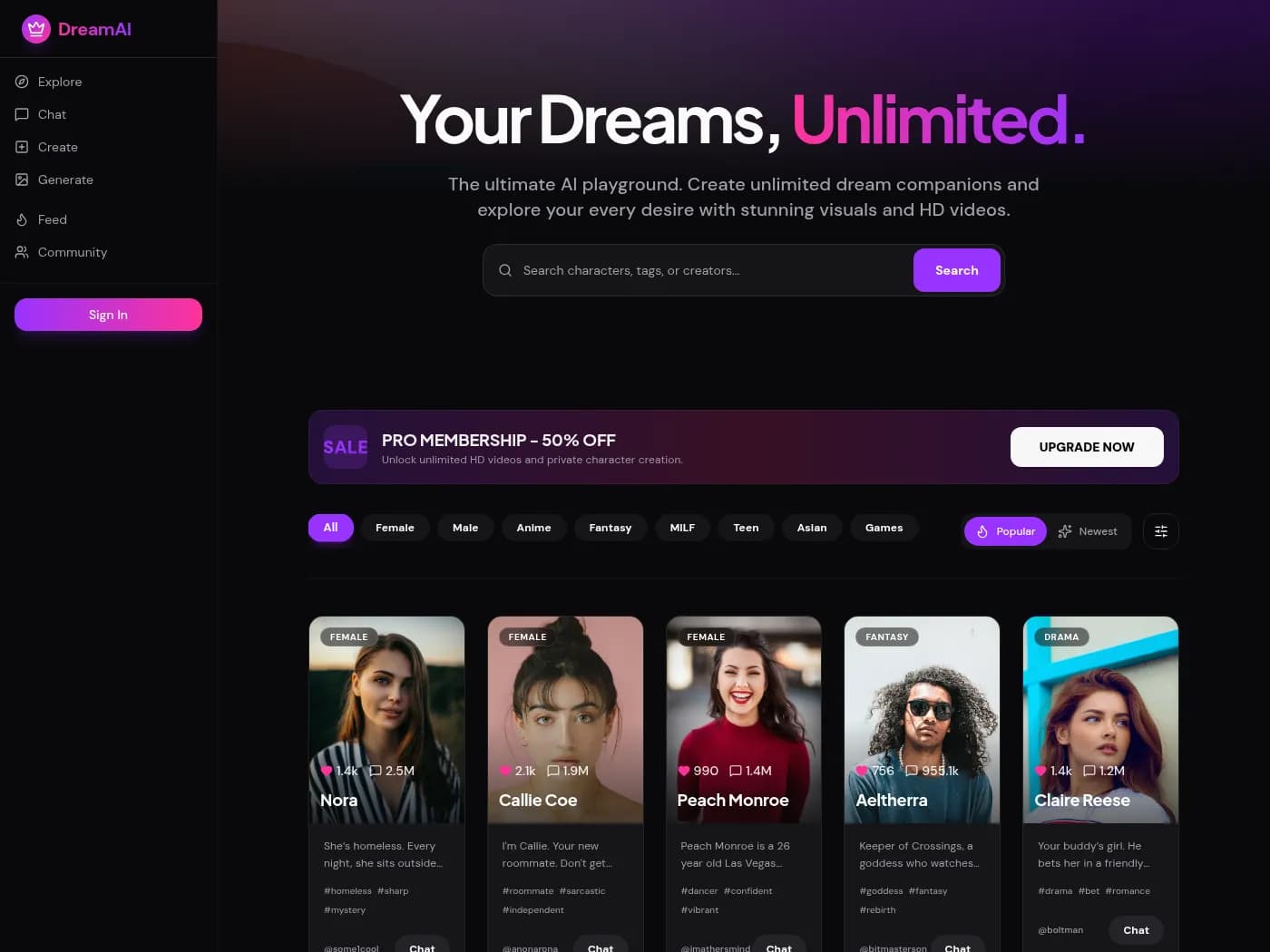 DreamAI Web Clone
