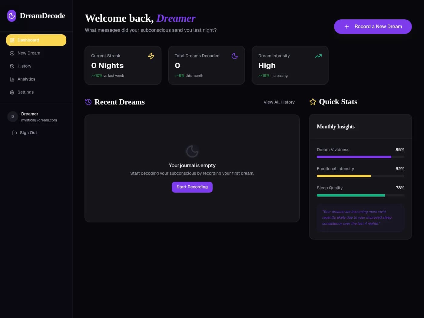 DreamDecode Web App