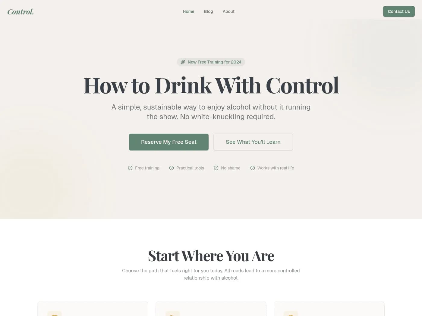 Drink With Control Landing