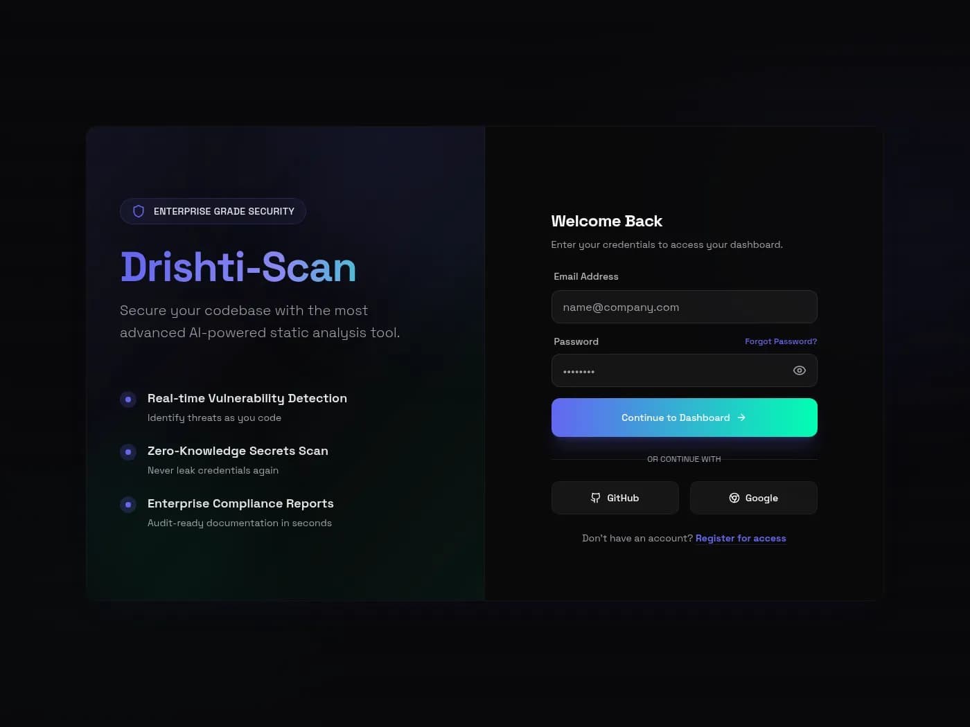 Drishti-Scan SaaS Dashboard