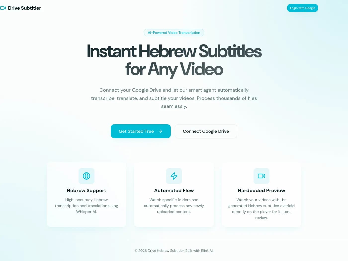 Drive Video Hebrew Subtitler