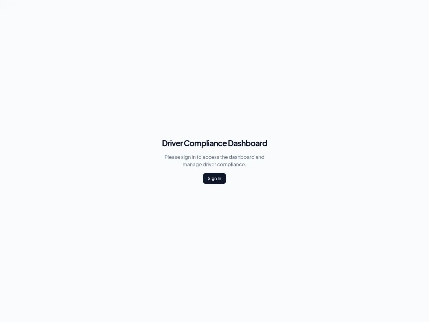 Driver Compliance Dashboard