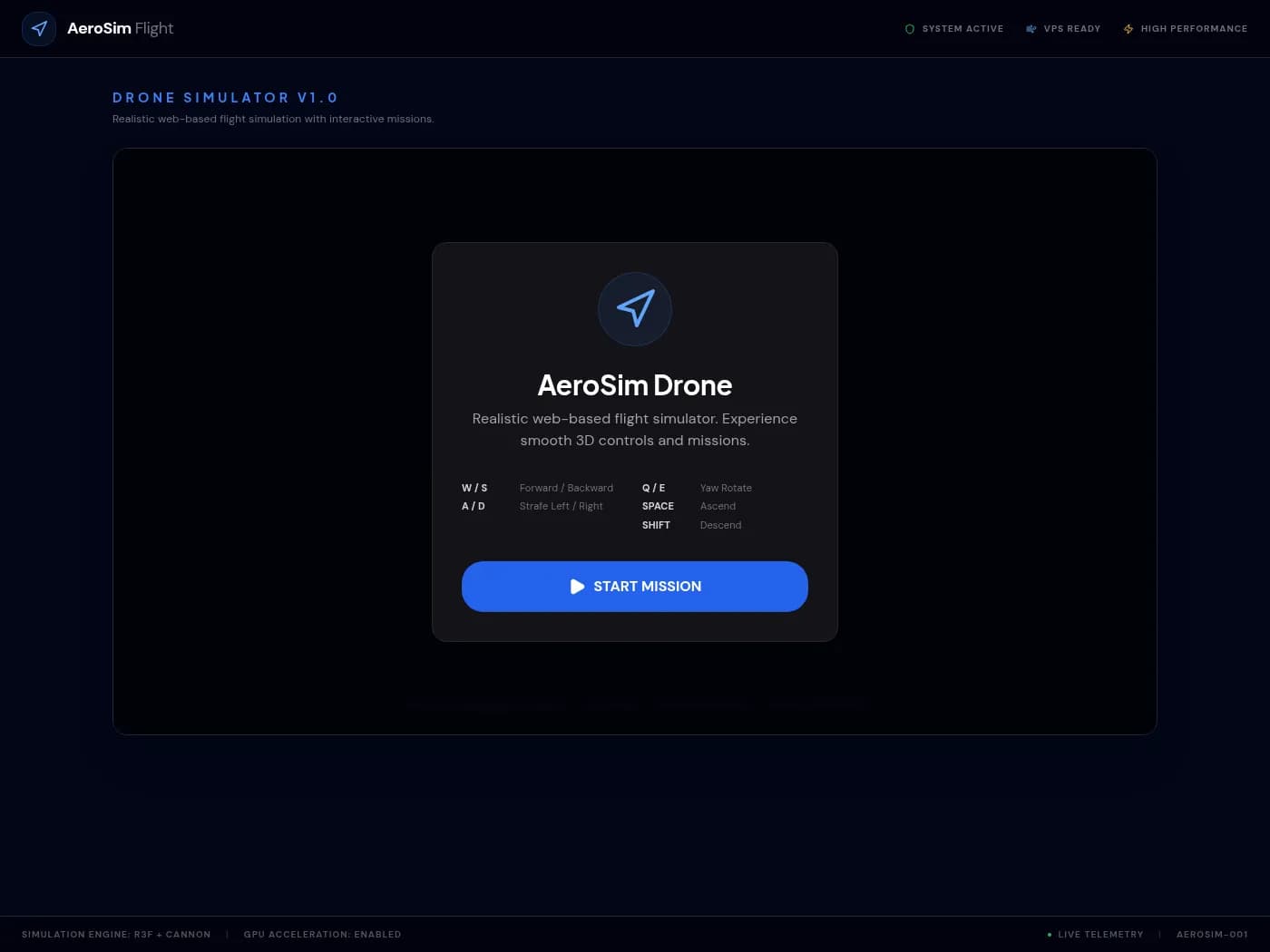 AeroSim Web Drone Simulator