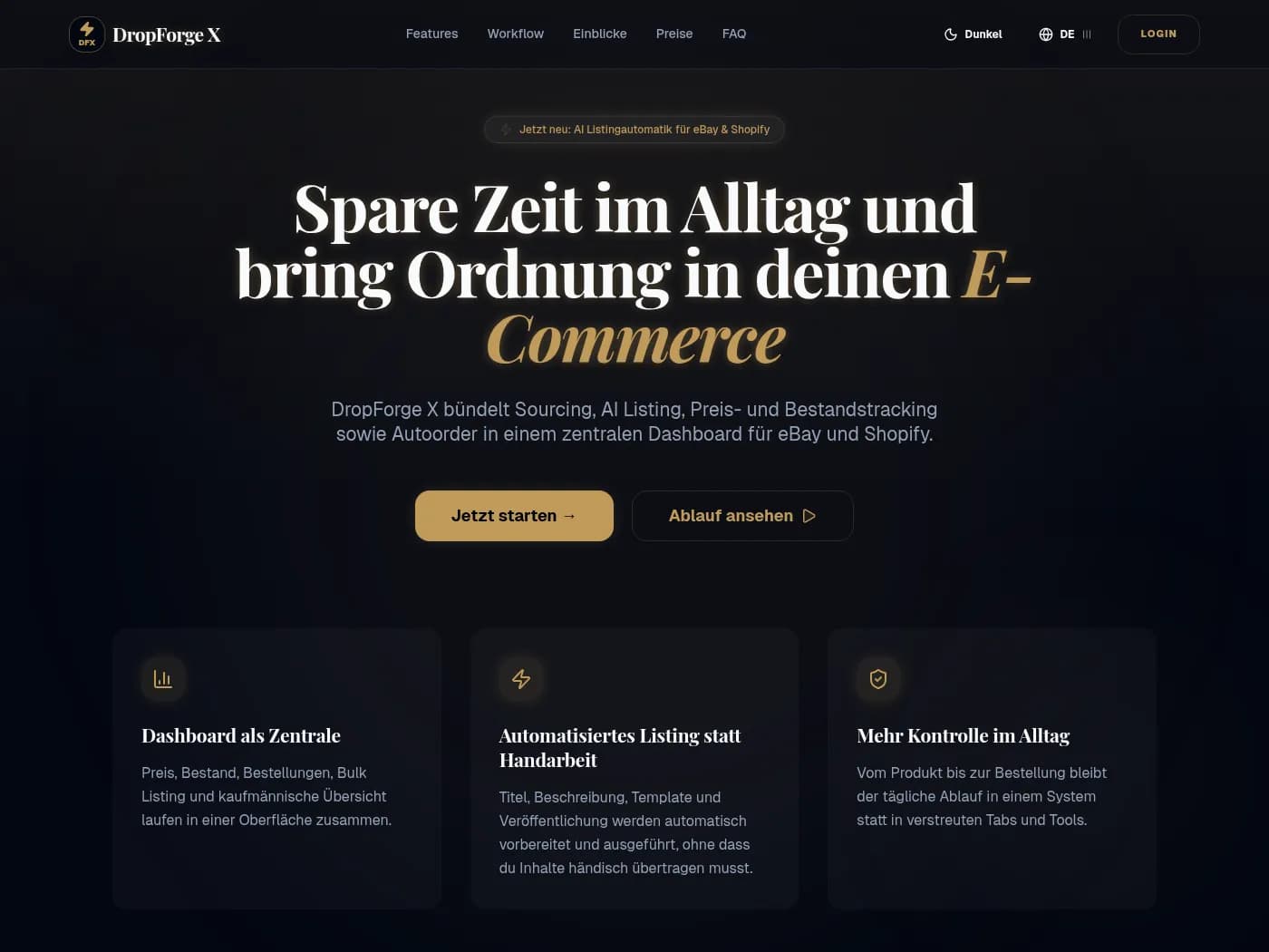DropForge X Landingpage