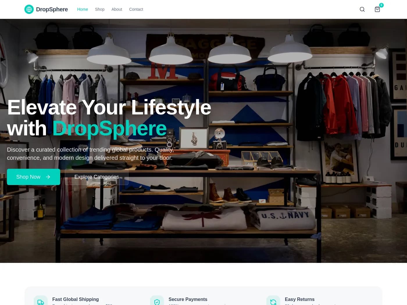 DropSphere E-Commerce Site