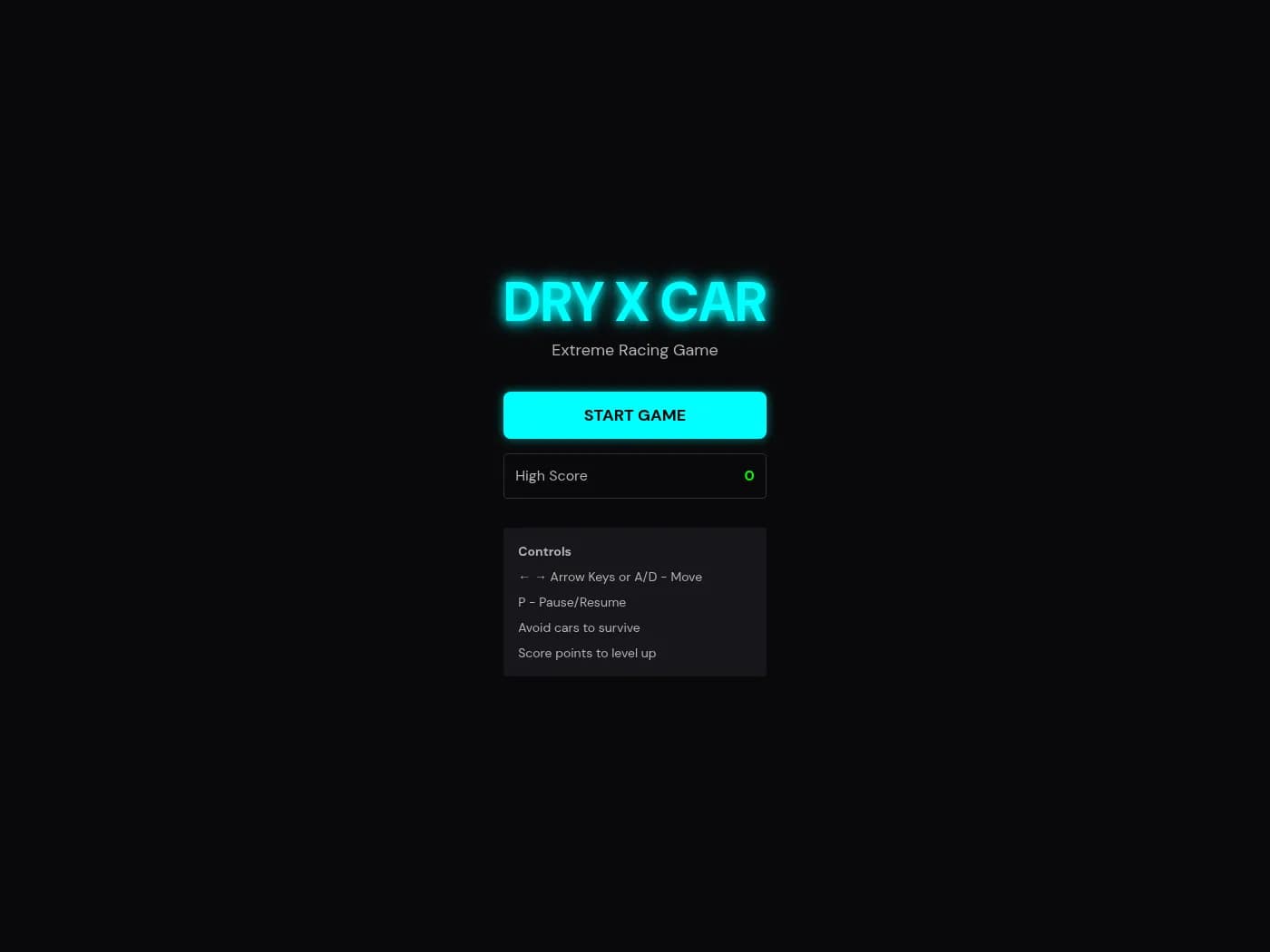 Dry X Car Game