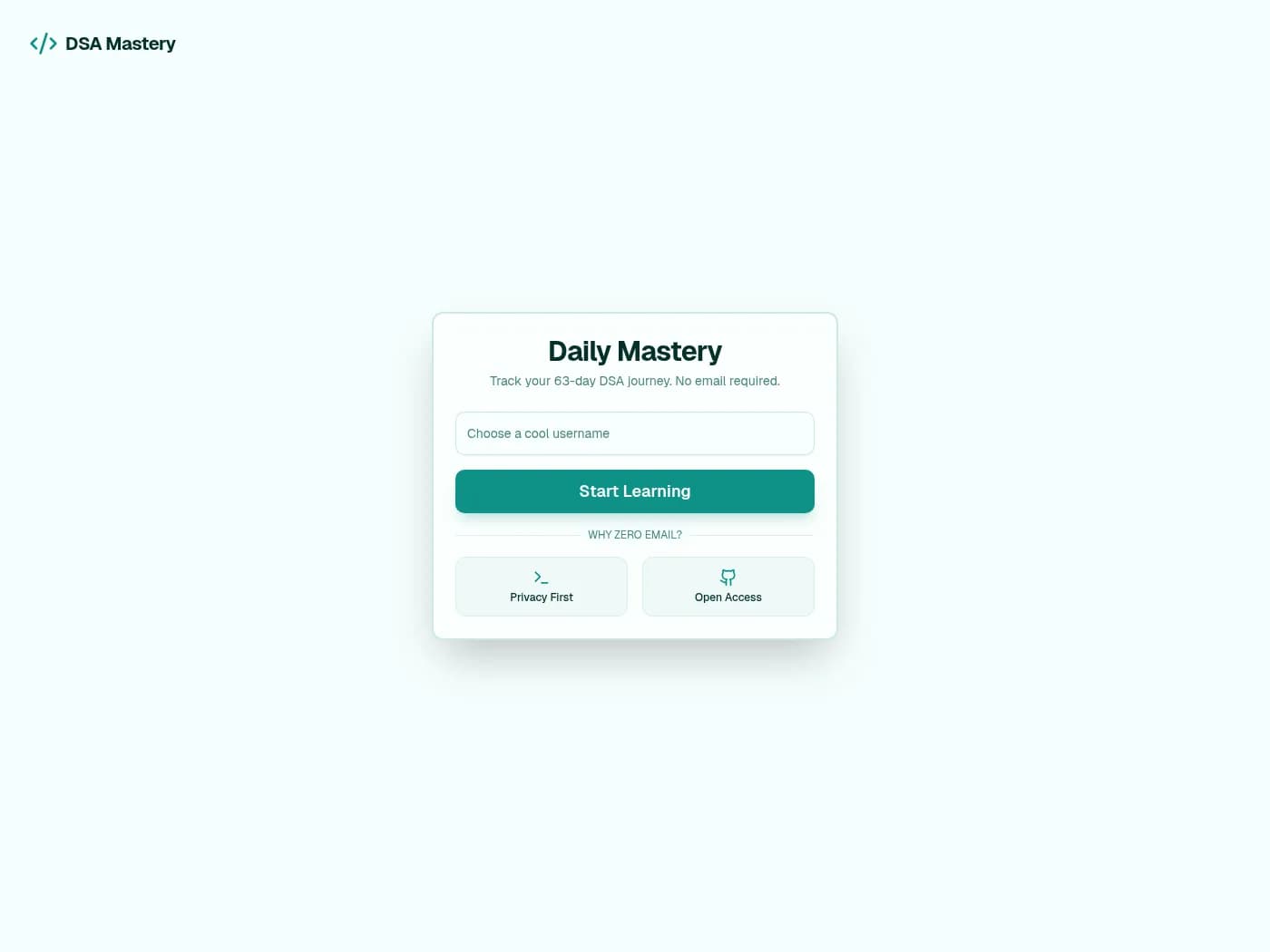 DSA Daily Mastery Dashboard