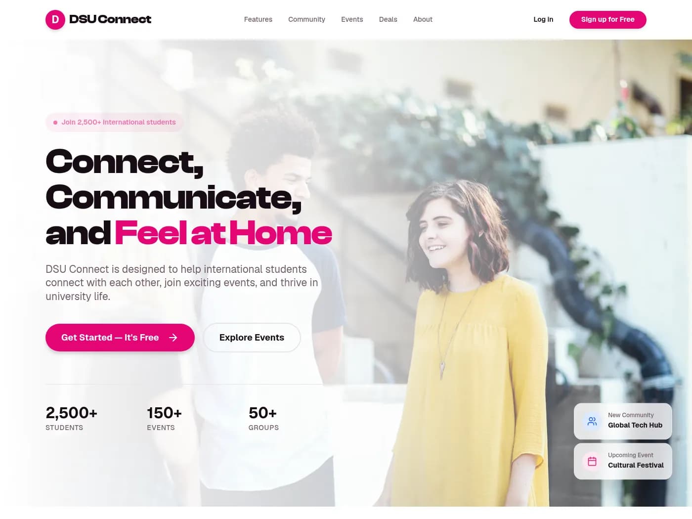 DSU Connect Landing Page