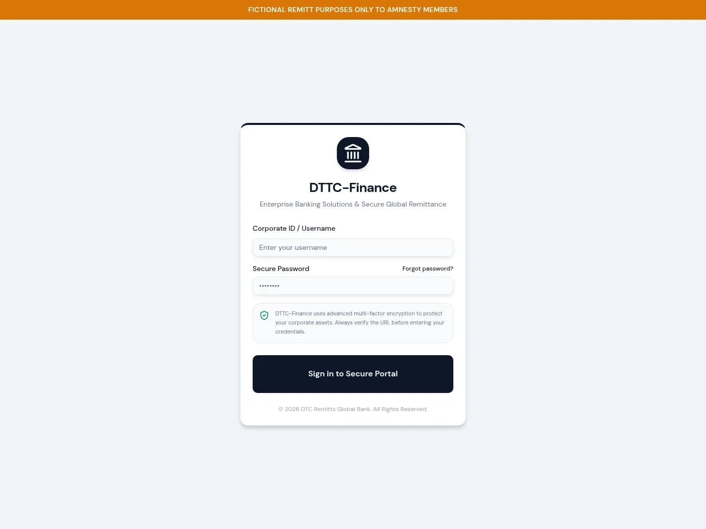 DTTC-Finance Mock Bank