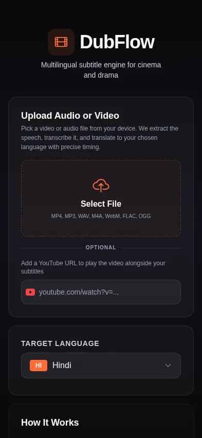 DubFlow AI Subtitles