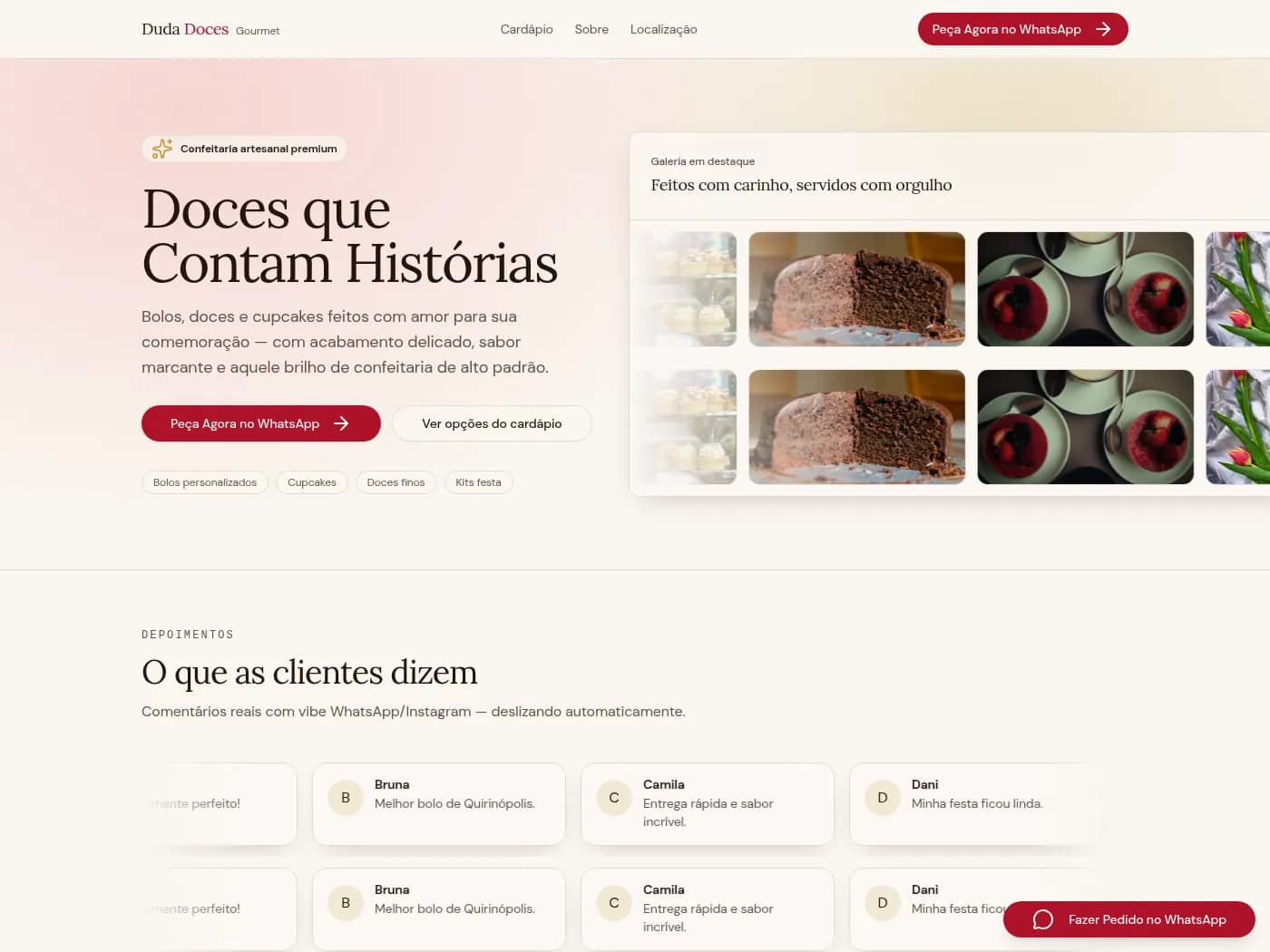 Duda Doces Gourmet Site