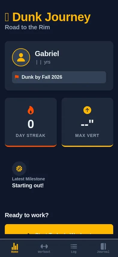 Dunk Journey Tracker