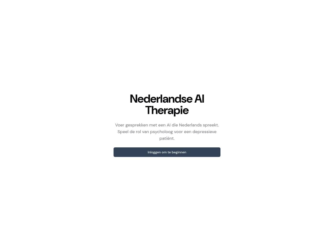 Dutch AI Therapy Bot