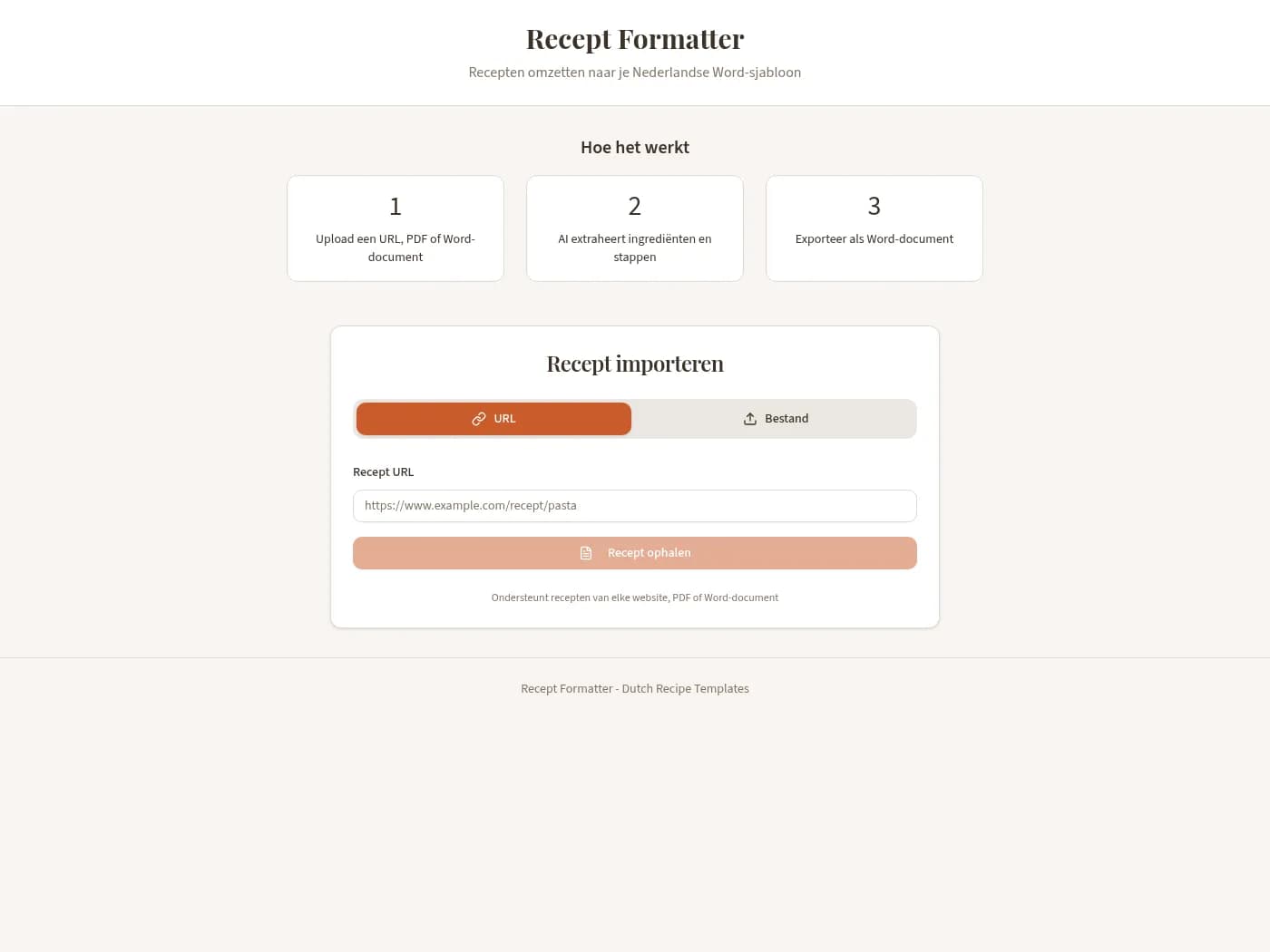Dutch Recipe Formatter