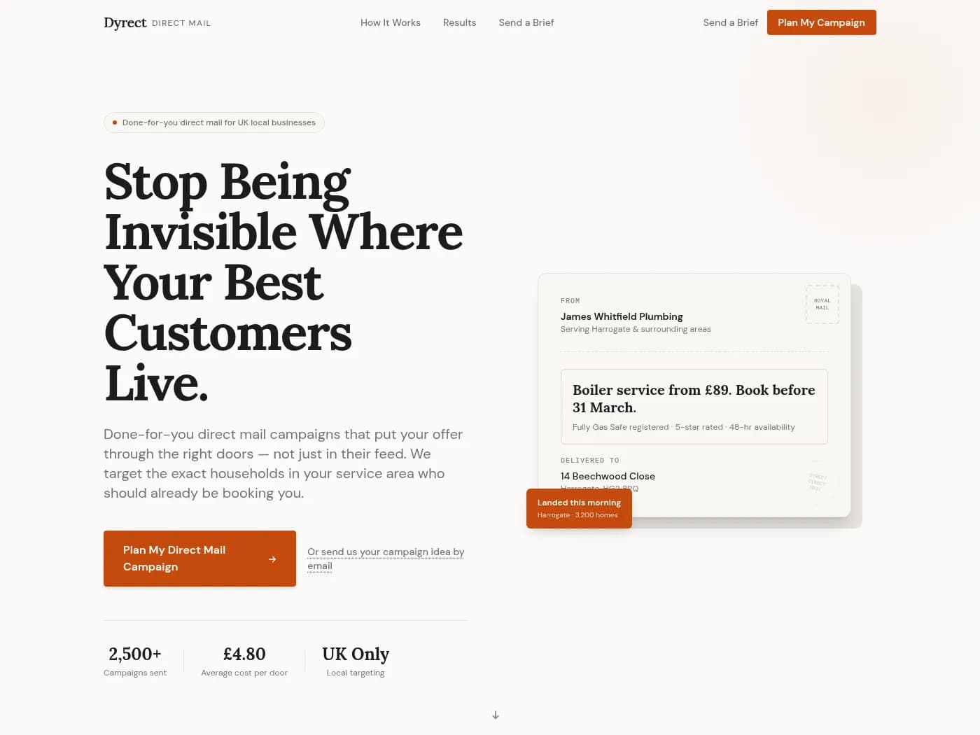 Dyrect Landing Page