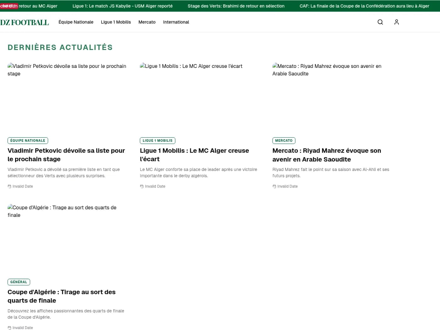 DZ Football News Hub