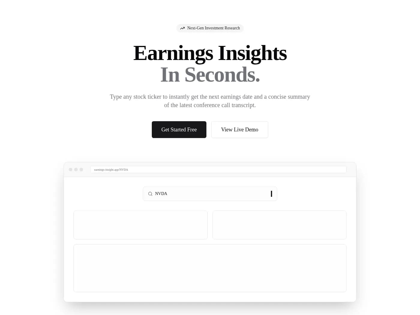 Earnings Insight App