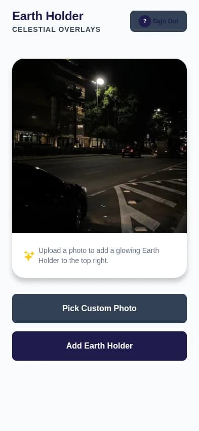 Earth Holder Image Edit