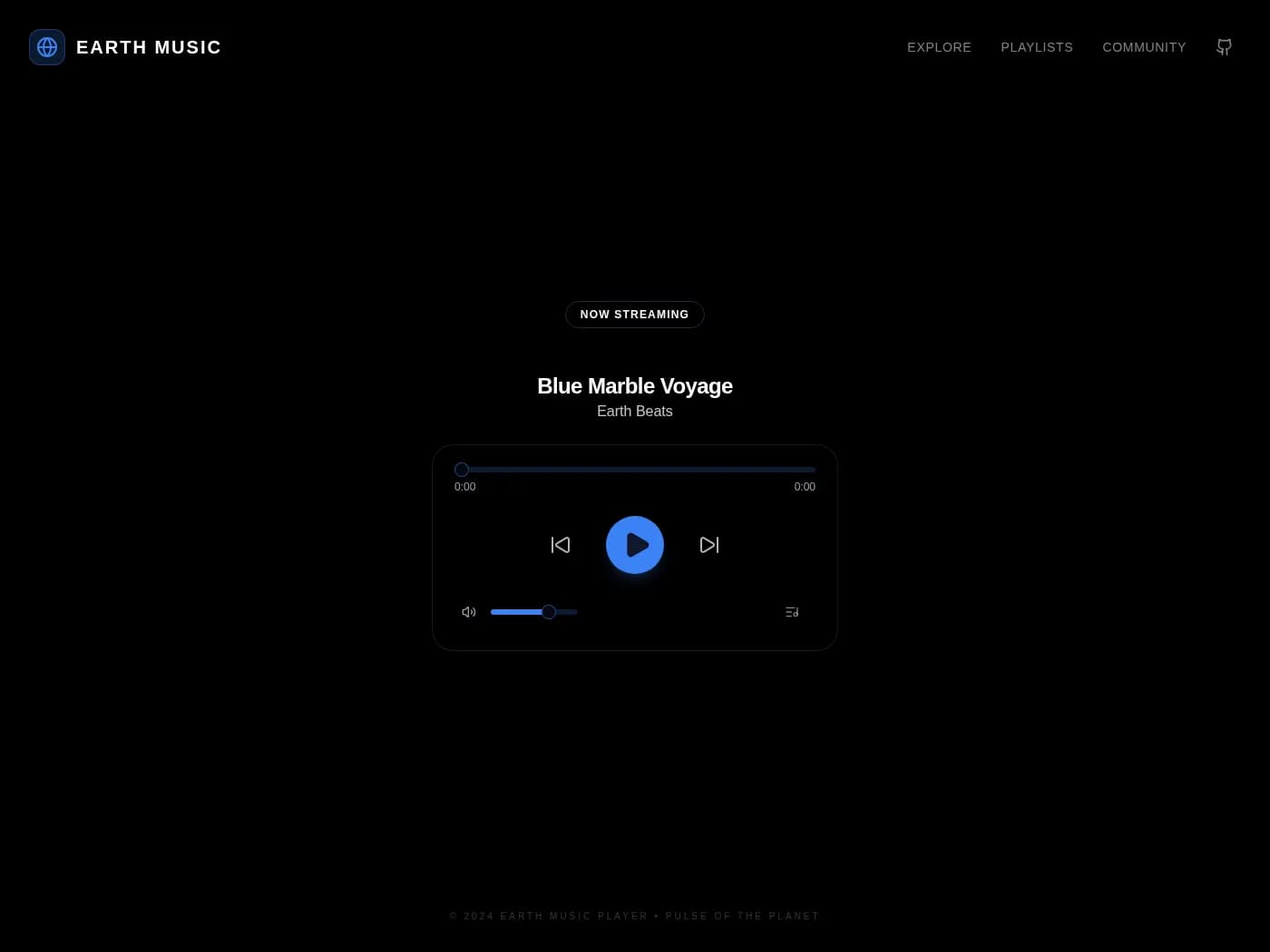 Earth Music Player