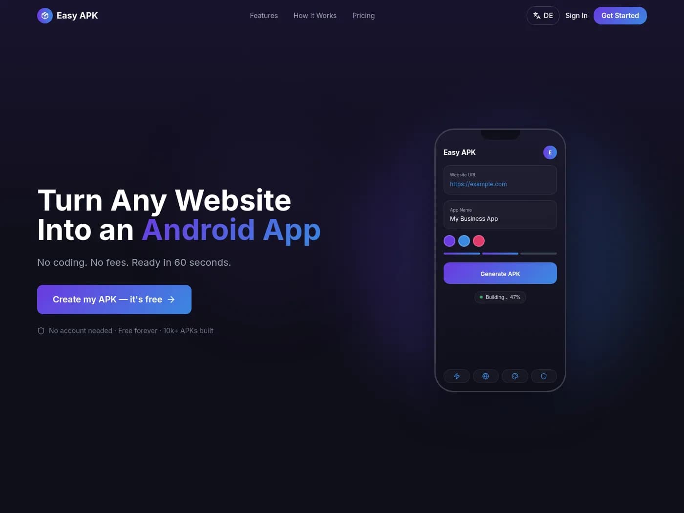 Easy APK Funnel Page