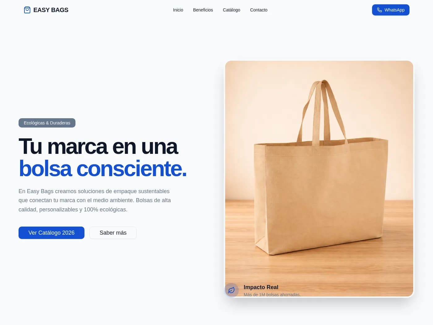 Easy Bags Landing Page