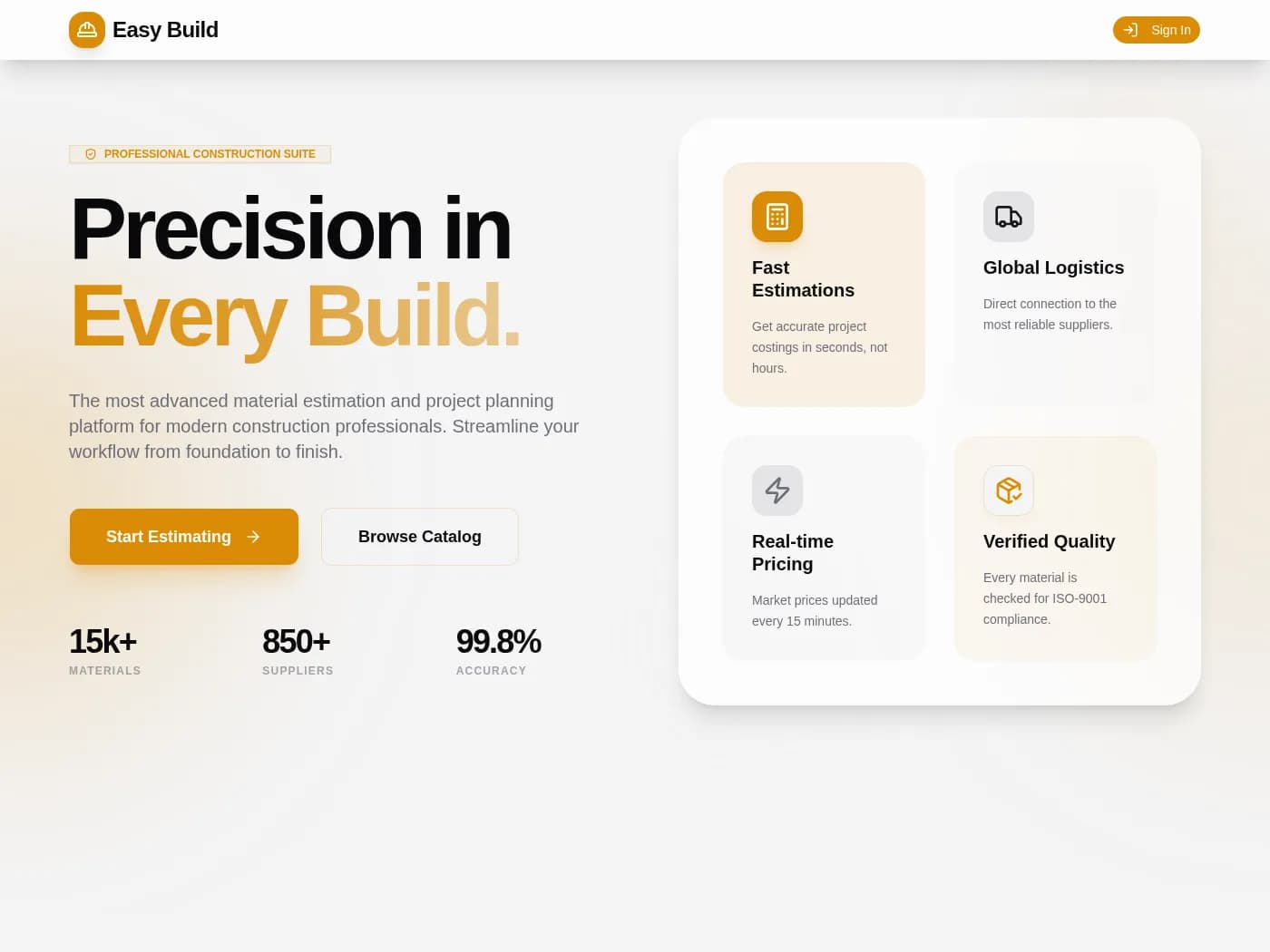 Easy Build Estimator