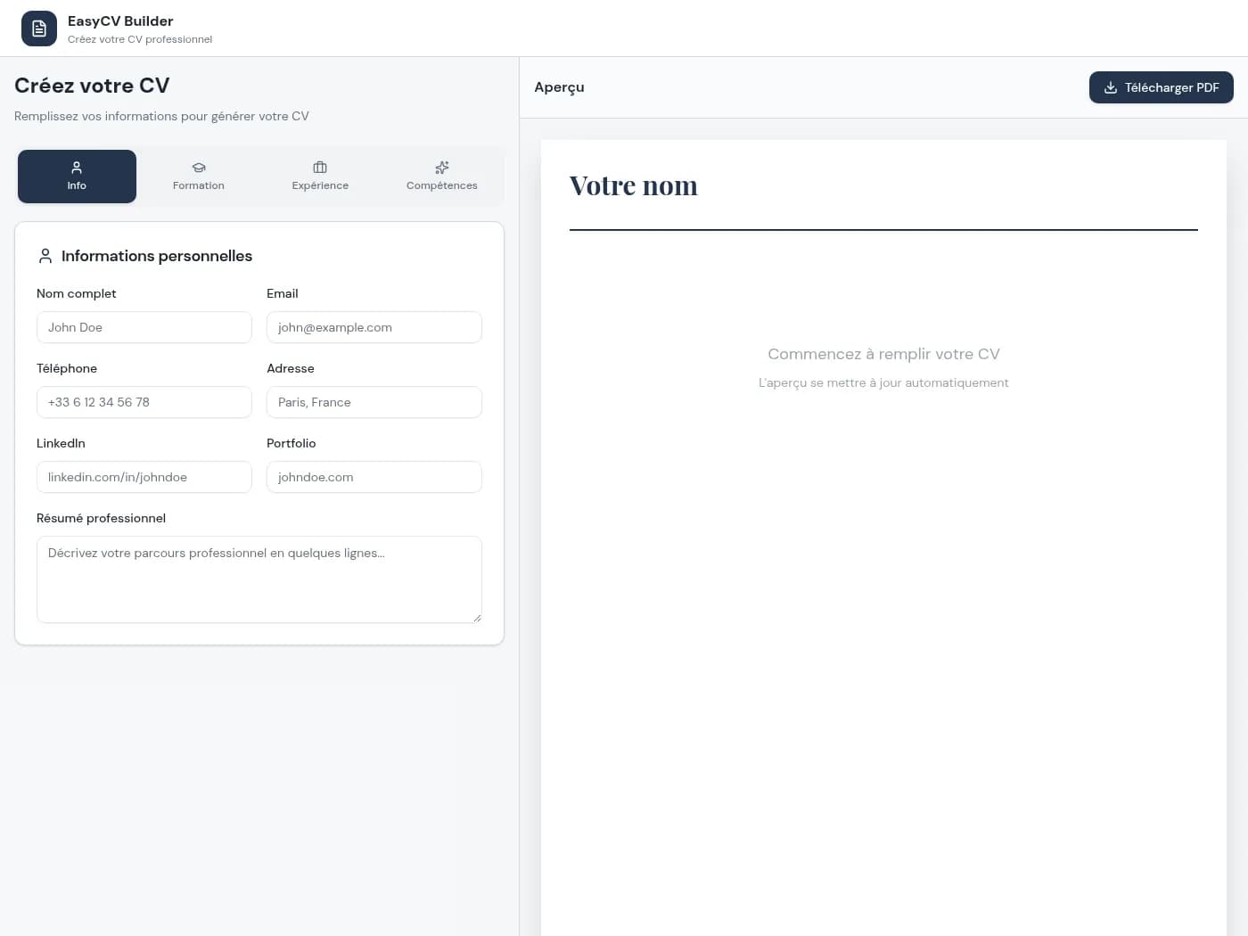 EasyCV Builder