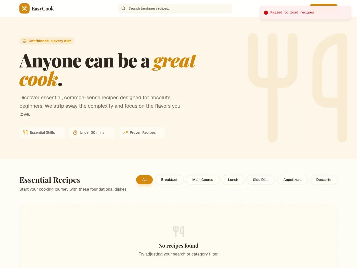 Easy Recipe Finder