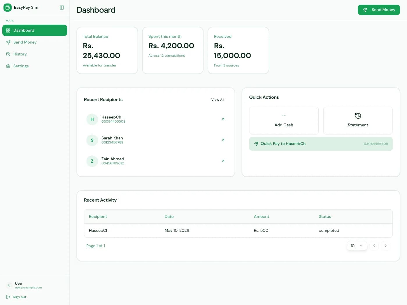 EasyPay Mock Simulator