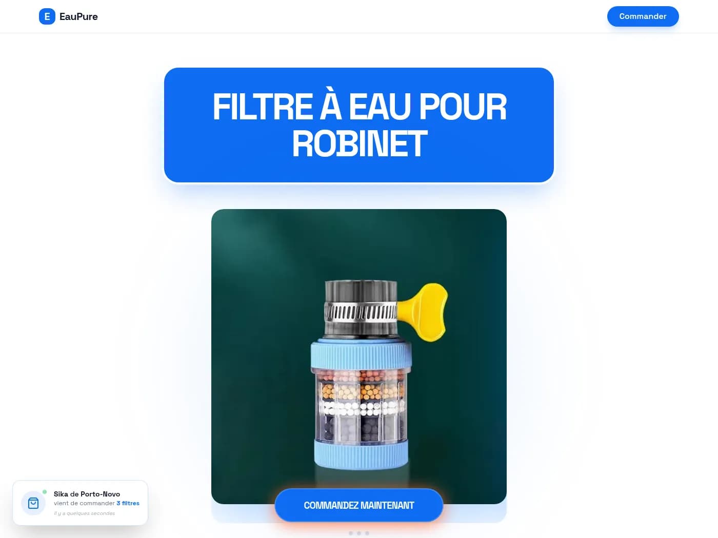 Filtre à eau pour robinet